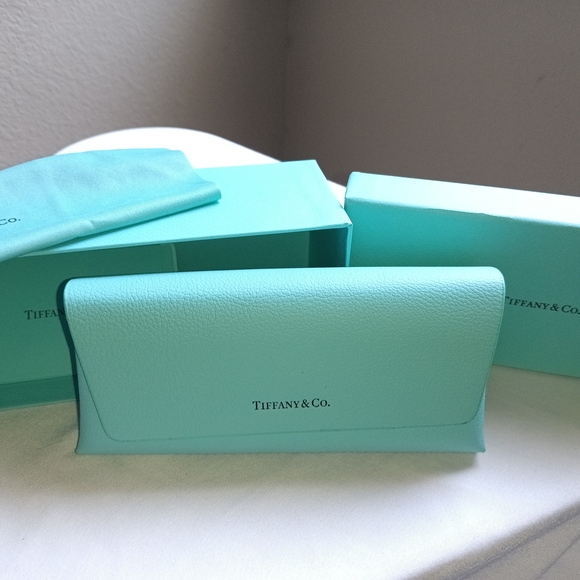 Tiffany & Co. | Accessories | Tiffany Co Aqua Leather Glasses Case ...